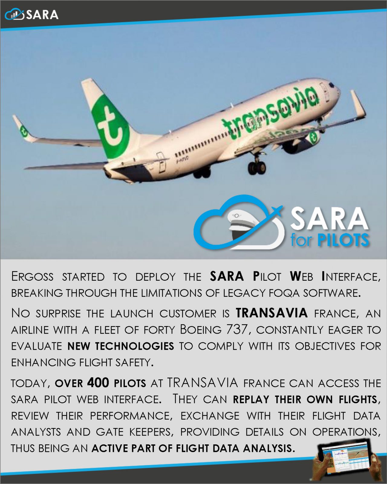 SARA Pilot Web Interface access for Transavia France | ERGOSS SARA Pilot Web Interface access for Transavia France | ERGOSS